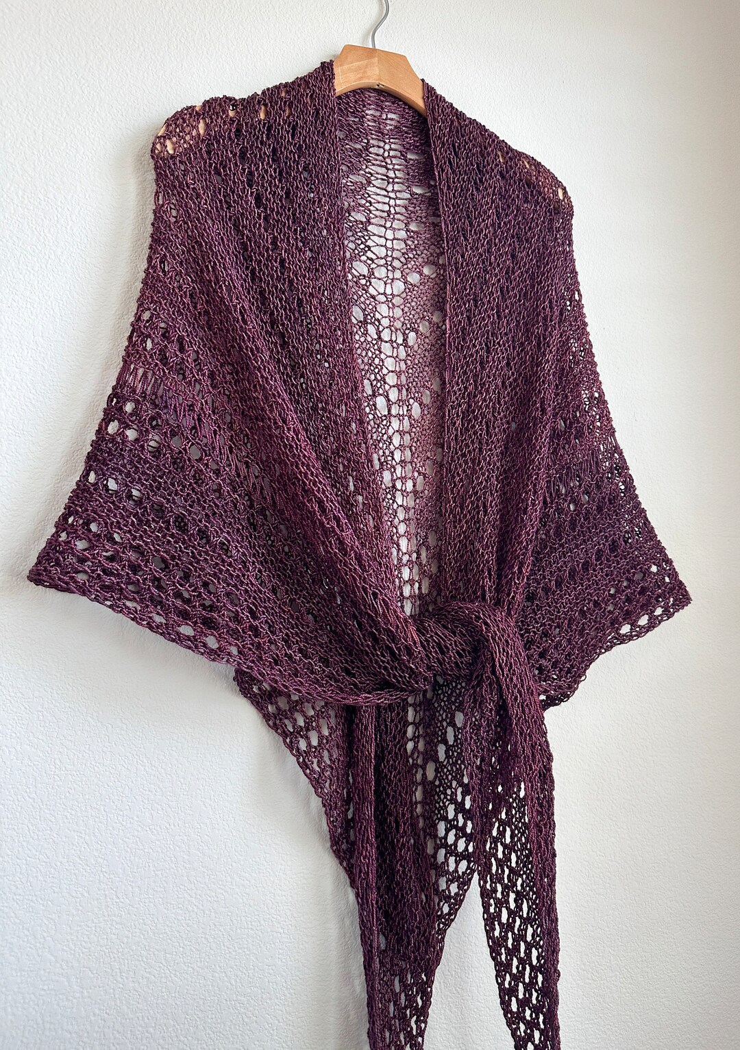 Handmade Hand Knit Large Luxury Lace Fine Superwash Highland Wool Shawl ...
