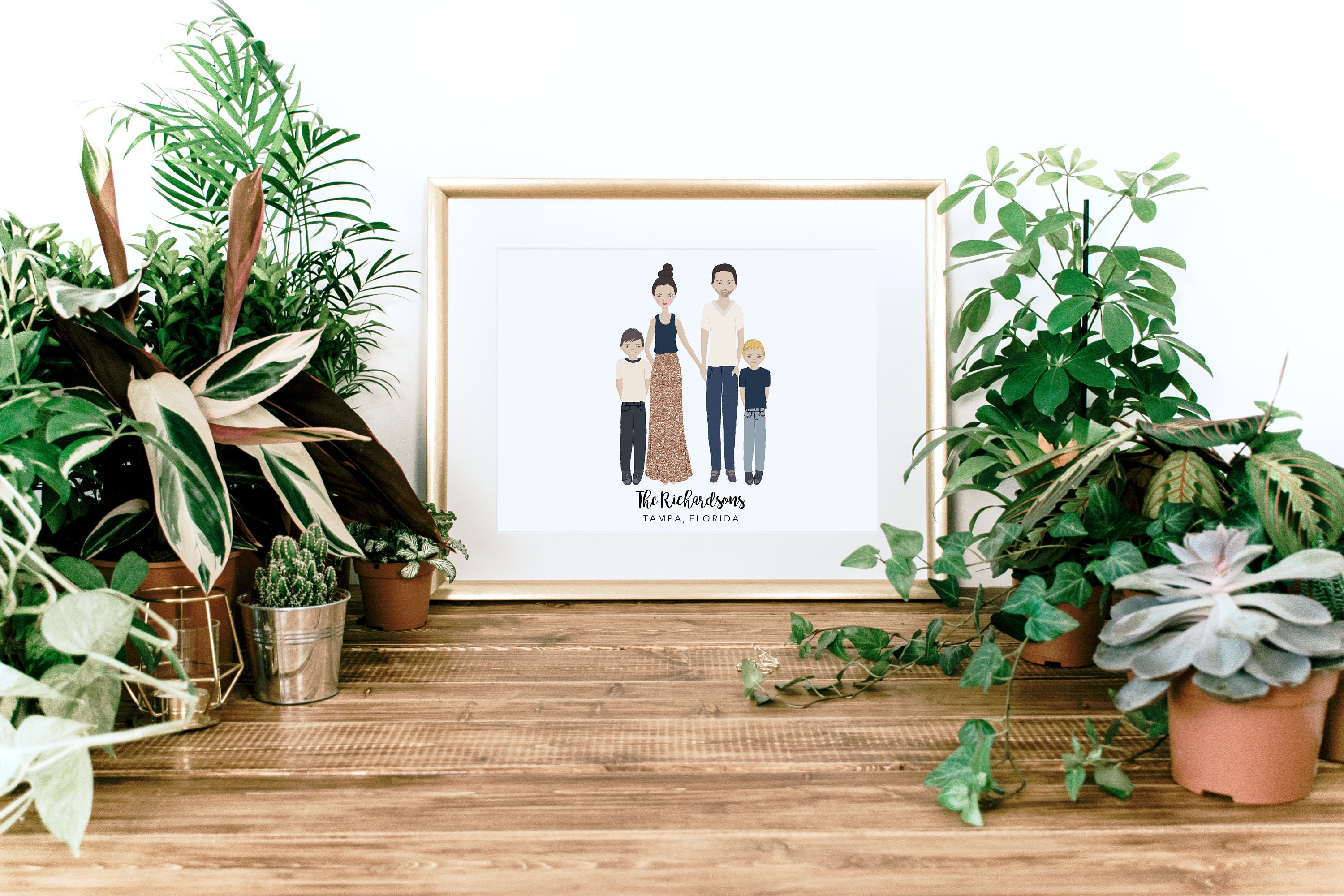 DIGITAL DOWNLOAD Custom Family Portrait Plain - Etsy