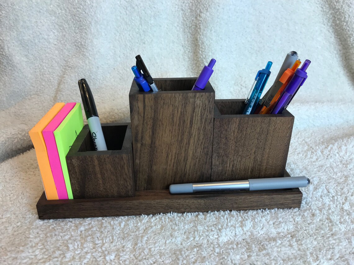 Hand Made Desk Organizer in Solid Walnut - Etsy