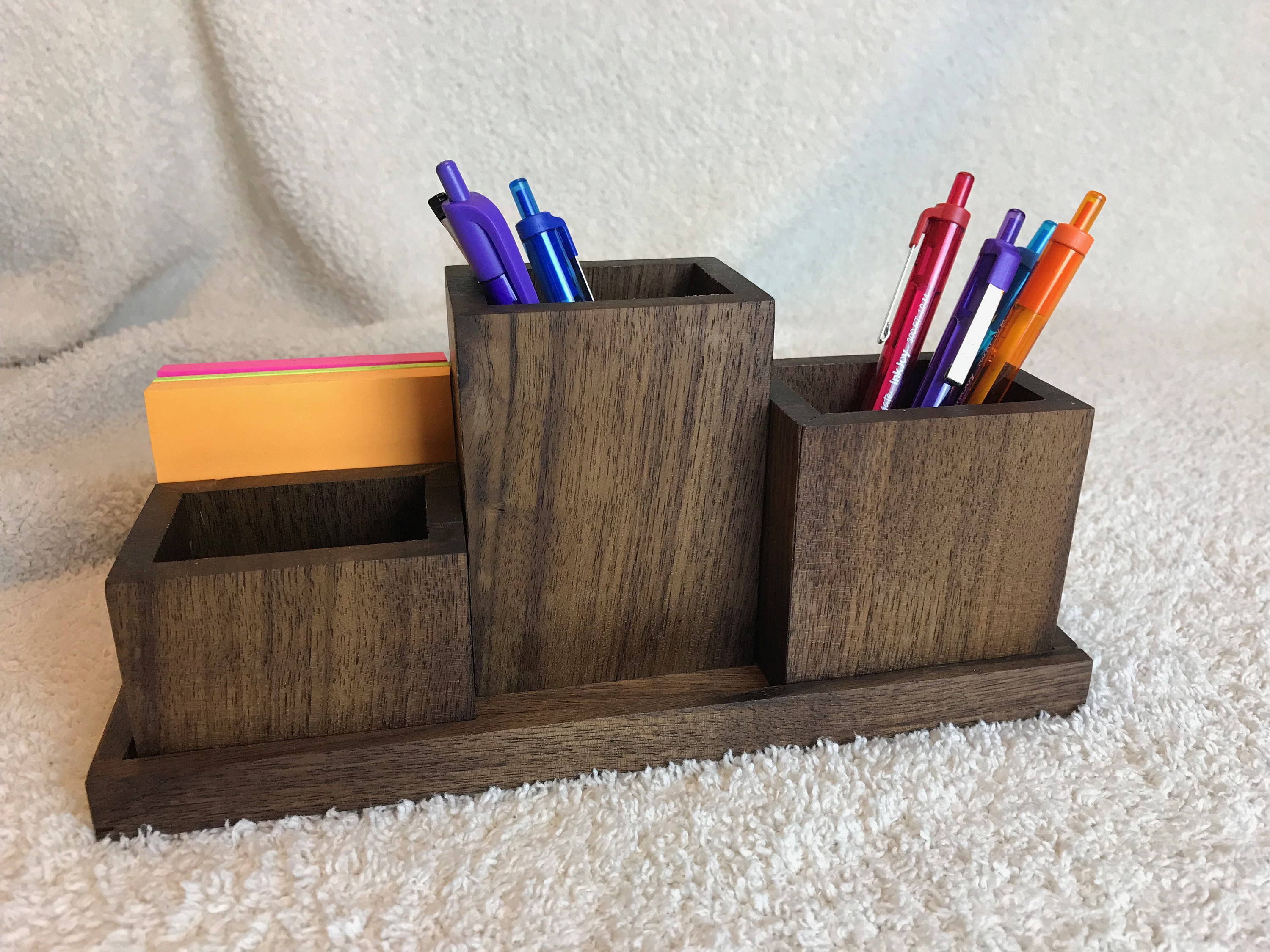 Hand Made Desk Organizer in Solid Walnut - Etsy