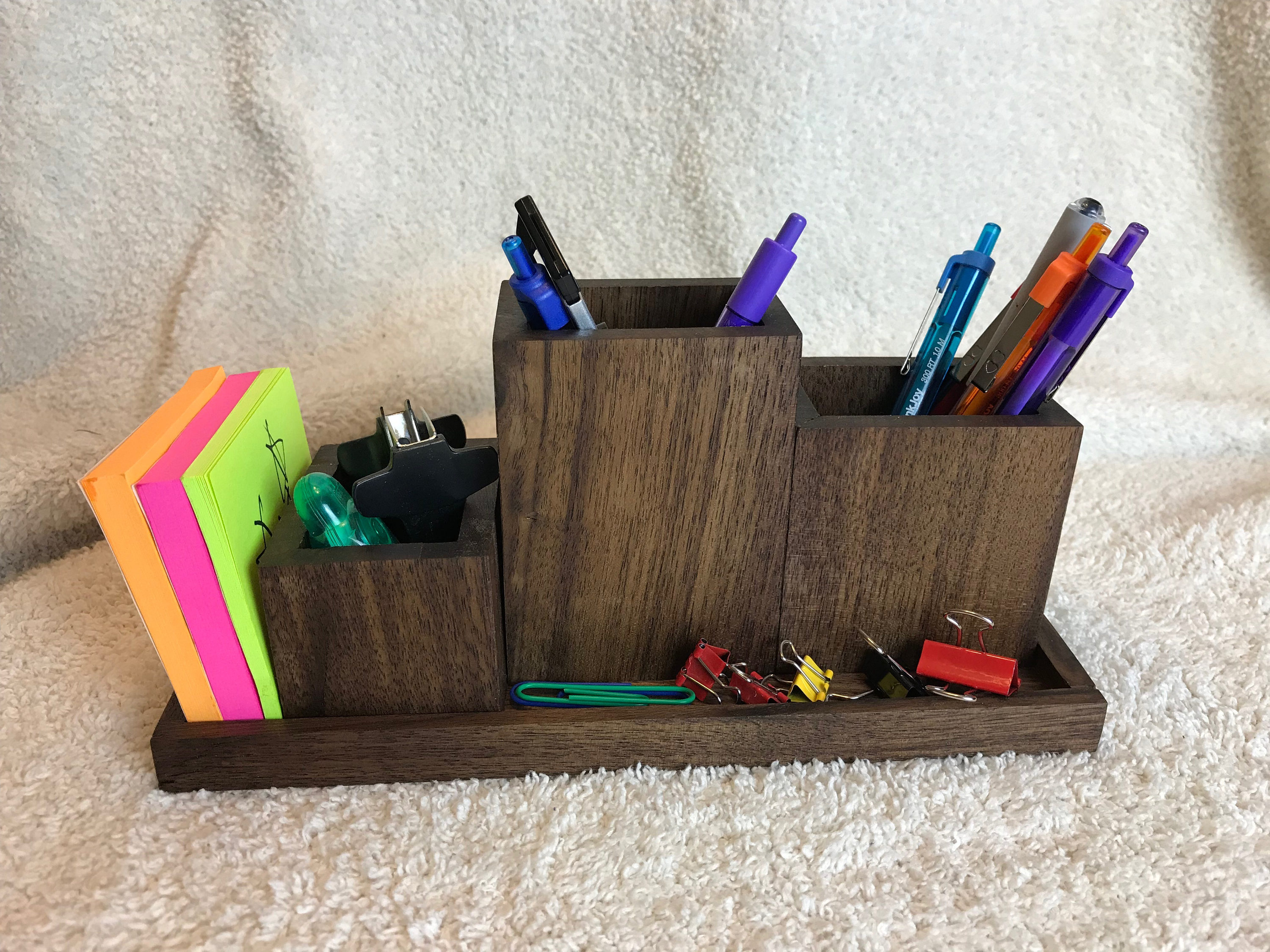 Hand Made Desk Organizer in Solid Walnut - Etsy