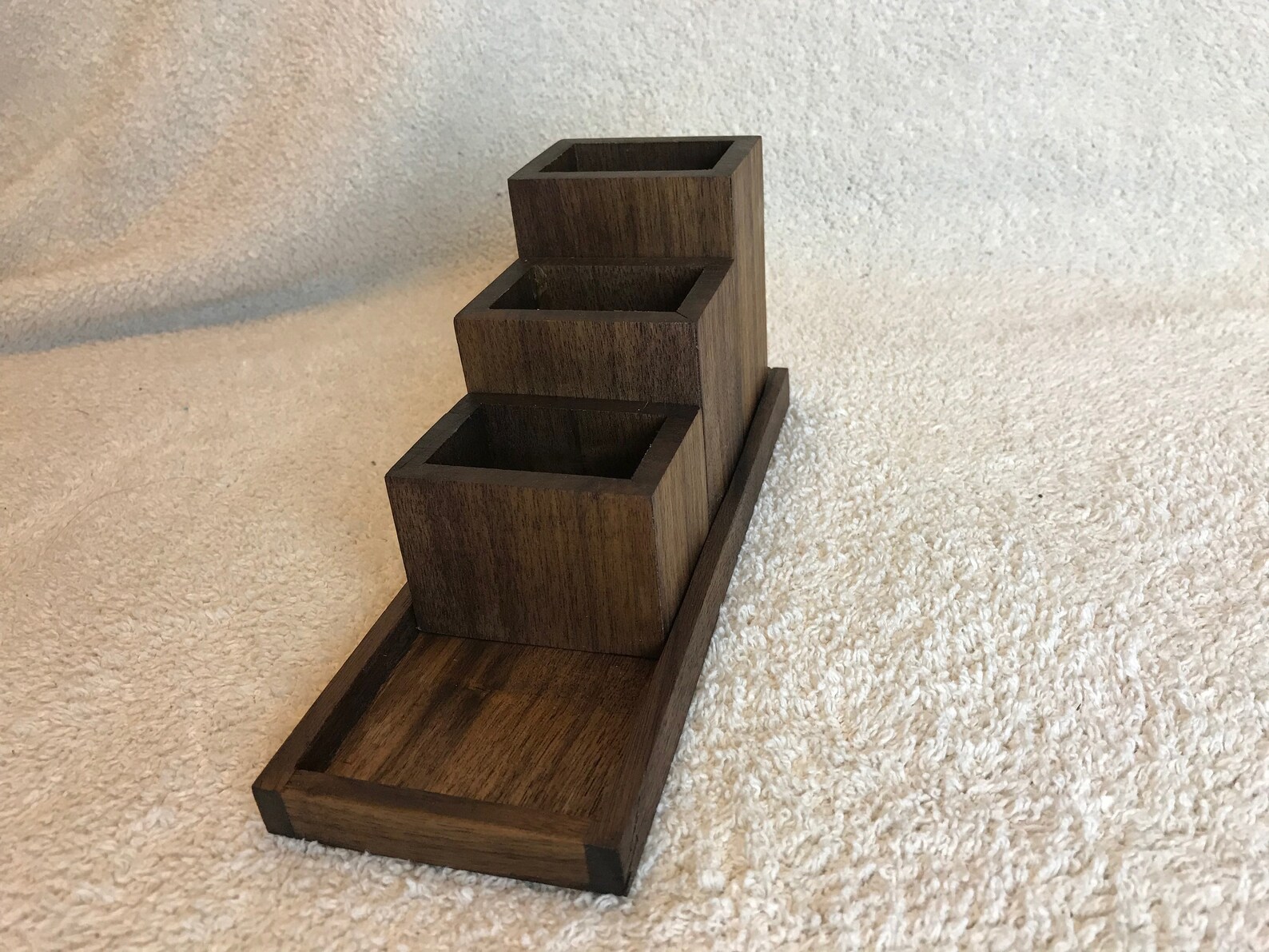 Hand Made Desk Organizer in Solid Walnut - Etsy