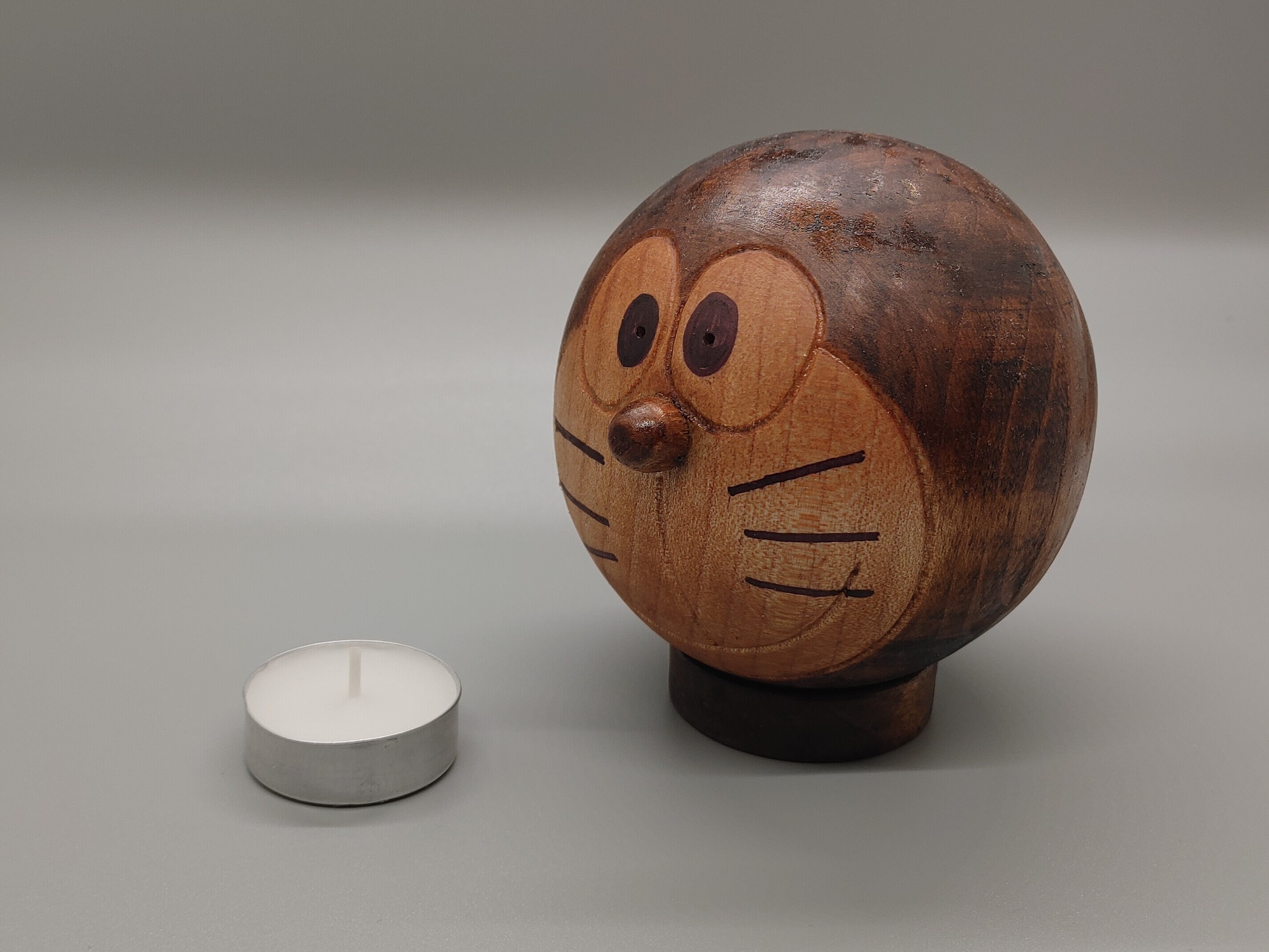 Hand Turned Wooden Doraemon Head - Etsy