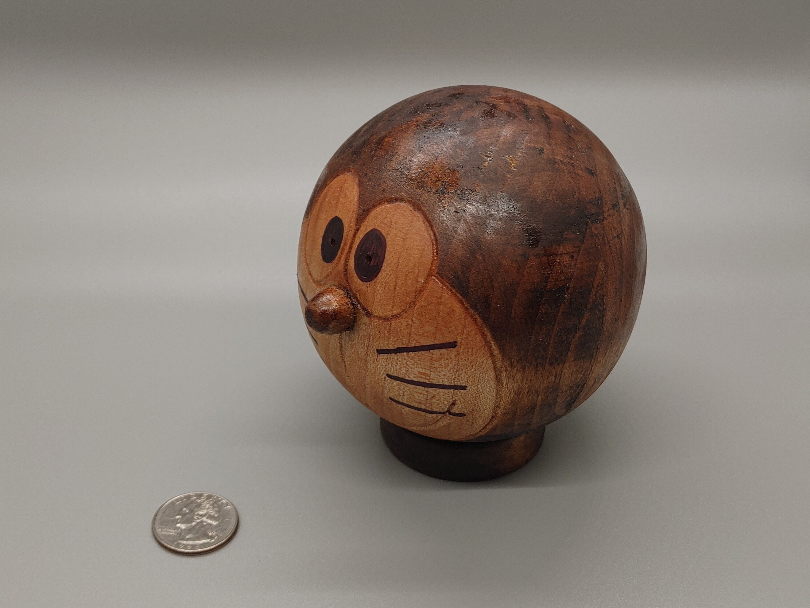 Hand Turned Wooden Doraemon Head - Etsy