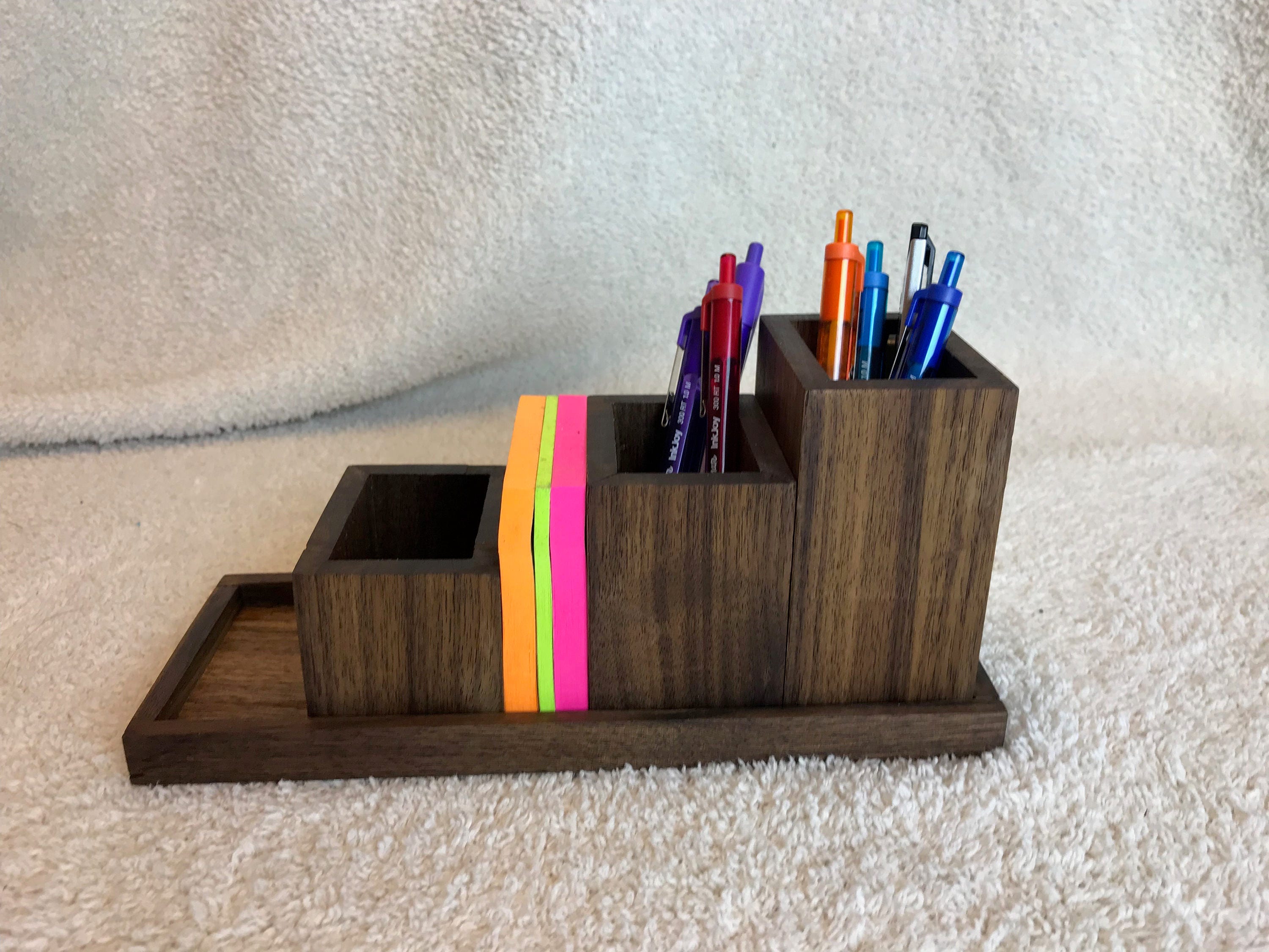 Hand Made Desk Organizer in Solid Walnut - Etsy