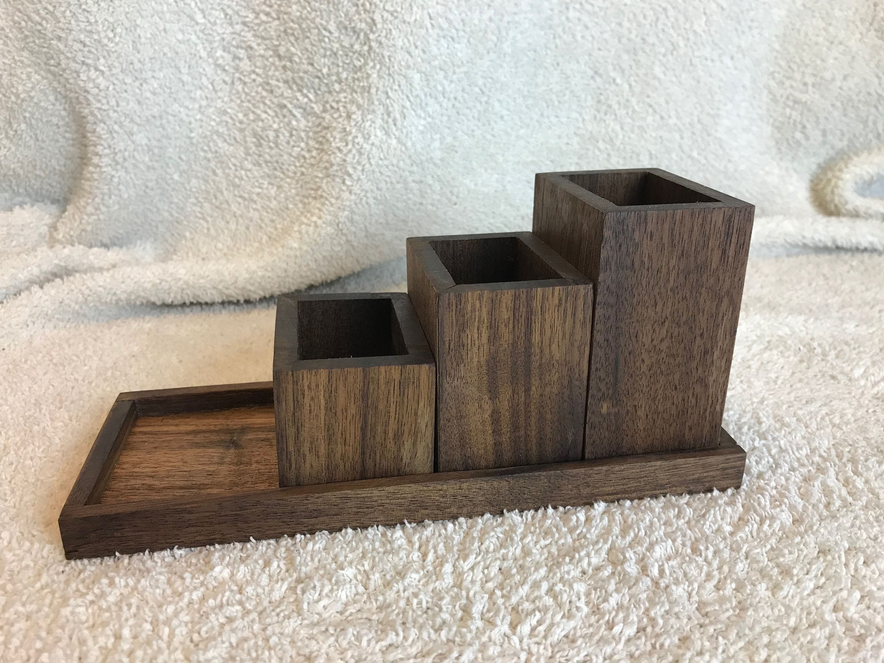 Hand Made Desk Organizer in Solid Walnut - Etsy
