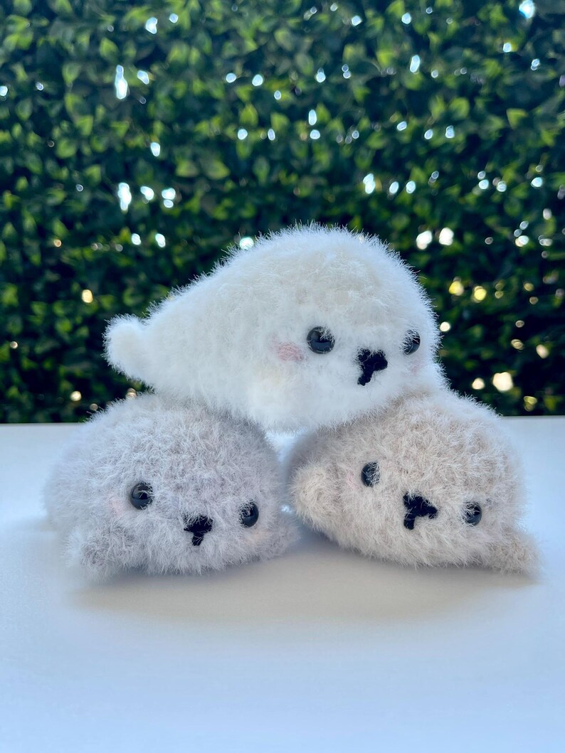 Kawaii Fluffy Baby Seal Amigurumi, Cute Crochet Plush - Etsy