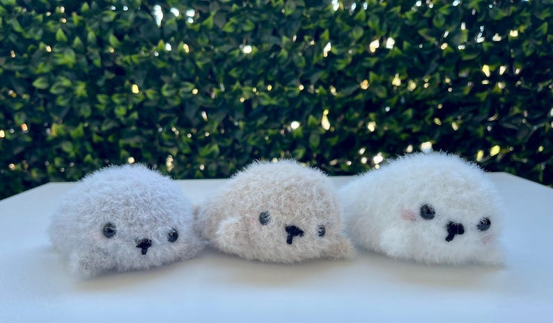 Kawaii Fluffy Baby Seal Amigurumi, Cute Crochet Plush - Etsy
