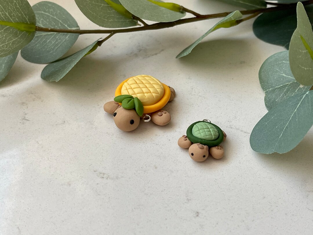 Kawaii Cute Turtle Polymer Clay Charm, Handmade Animal Accessory ...