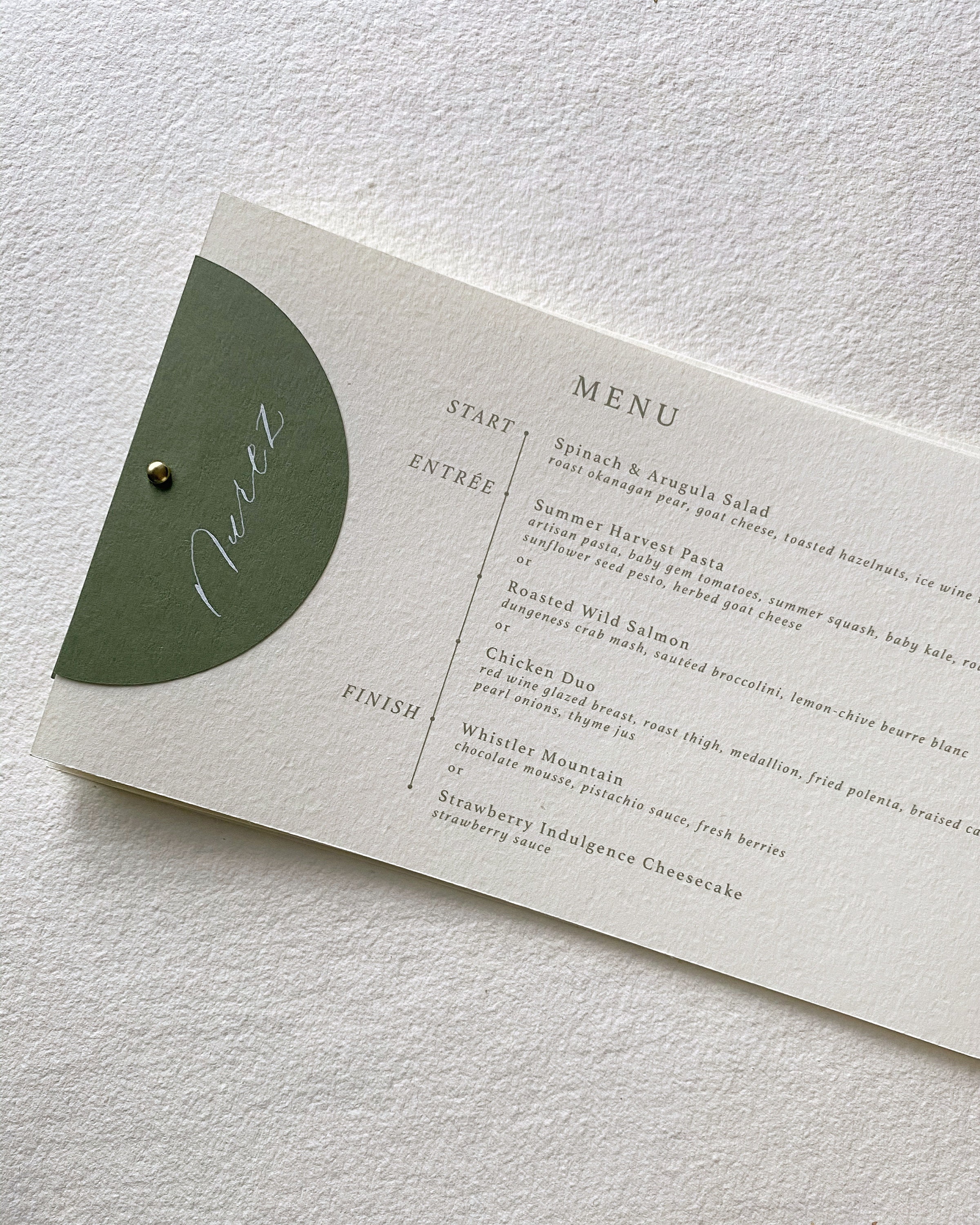 Green Half Moon Menu - Etsy