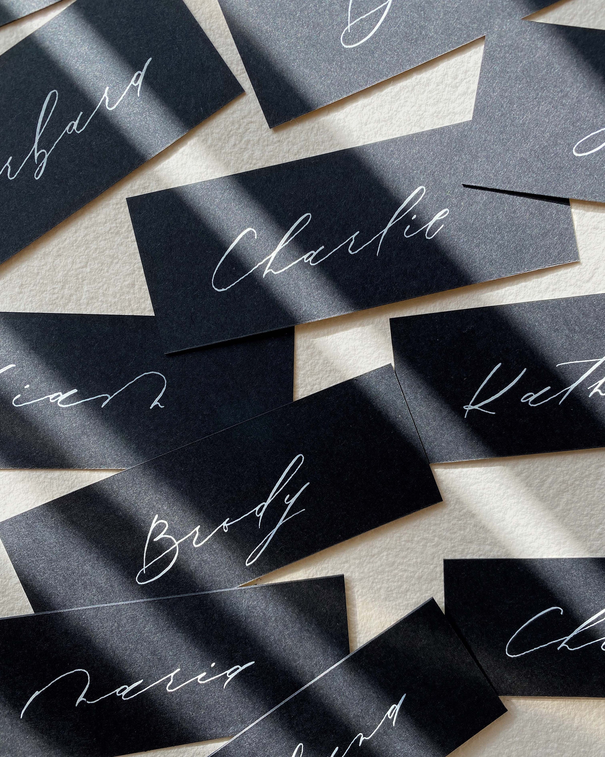 Midnight Black Place Cards - Etsy