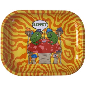 Rippit Frog and Toad Cute Trippy Metal Rolling Tray | Small (7" X 5.5 ...