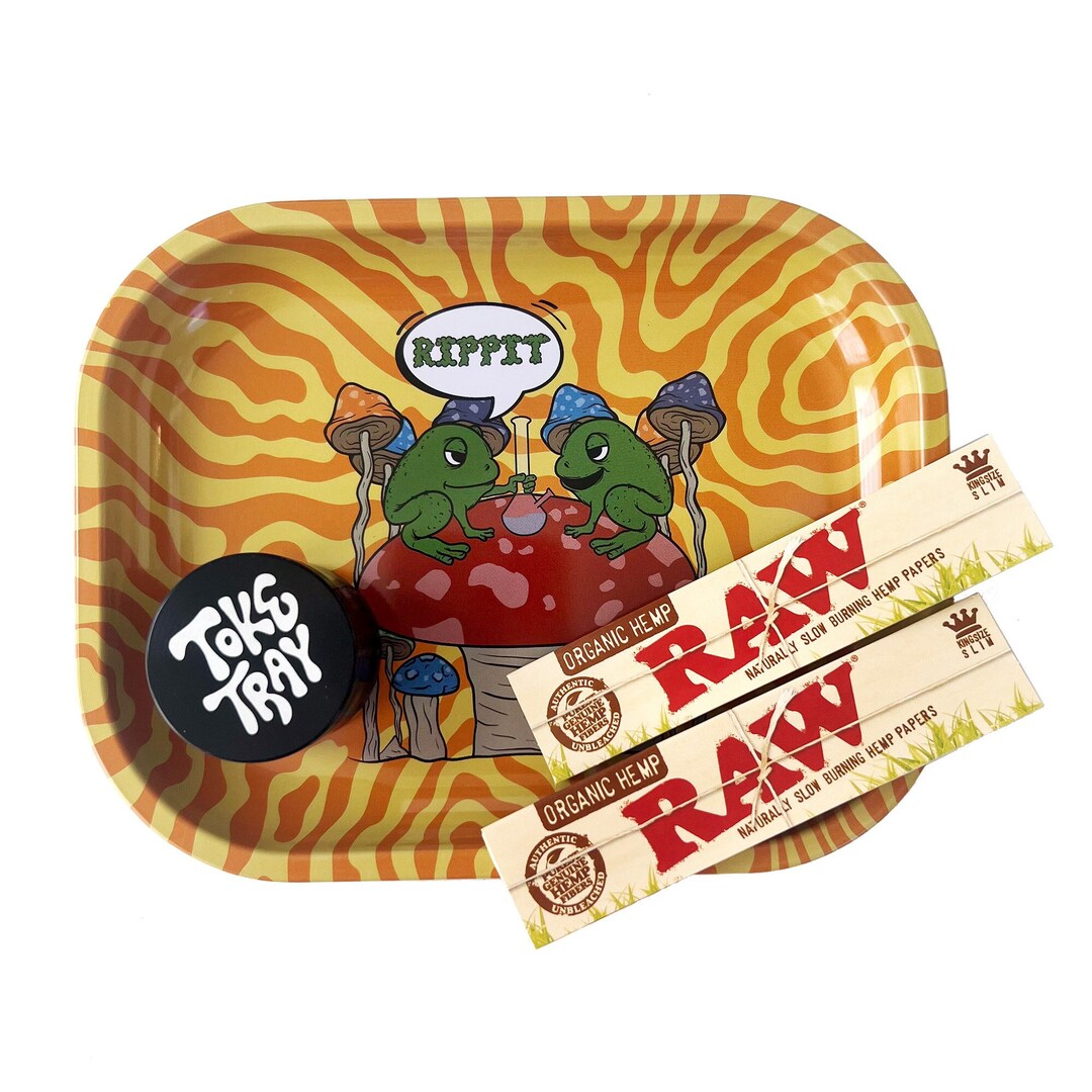 Rippit Frog and Toad Cute Trippy Rolling Tray Set | With Grinder and ...