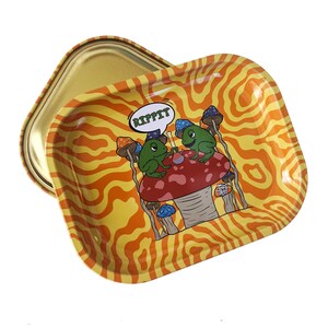 Rippit Frog and Toad Cute Trippy Metal Rolling Tray | Small (7" X 5.5 ...