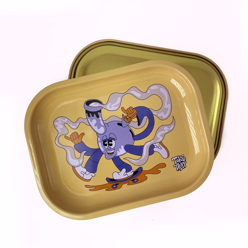 Skateboard Smoke Trippy Metal Rolling Tray Small 7 X | Etsy