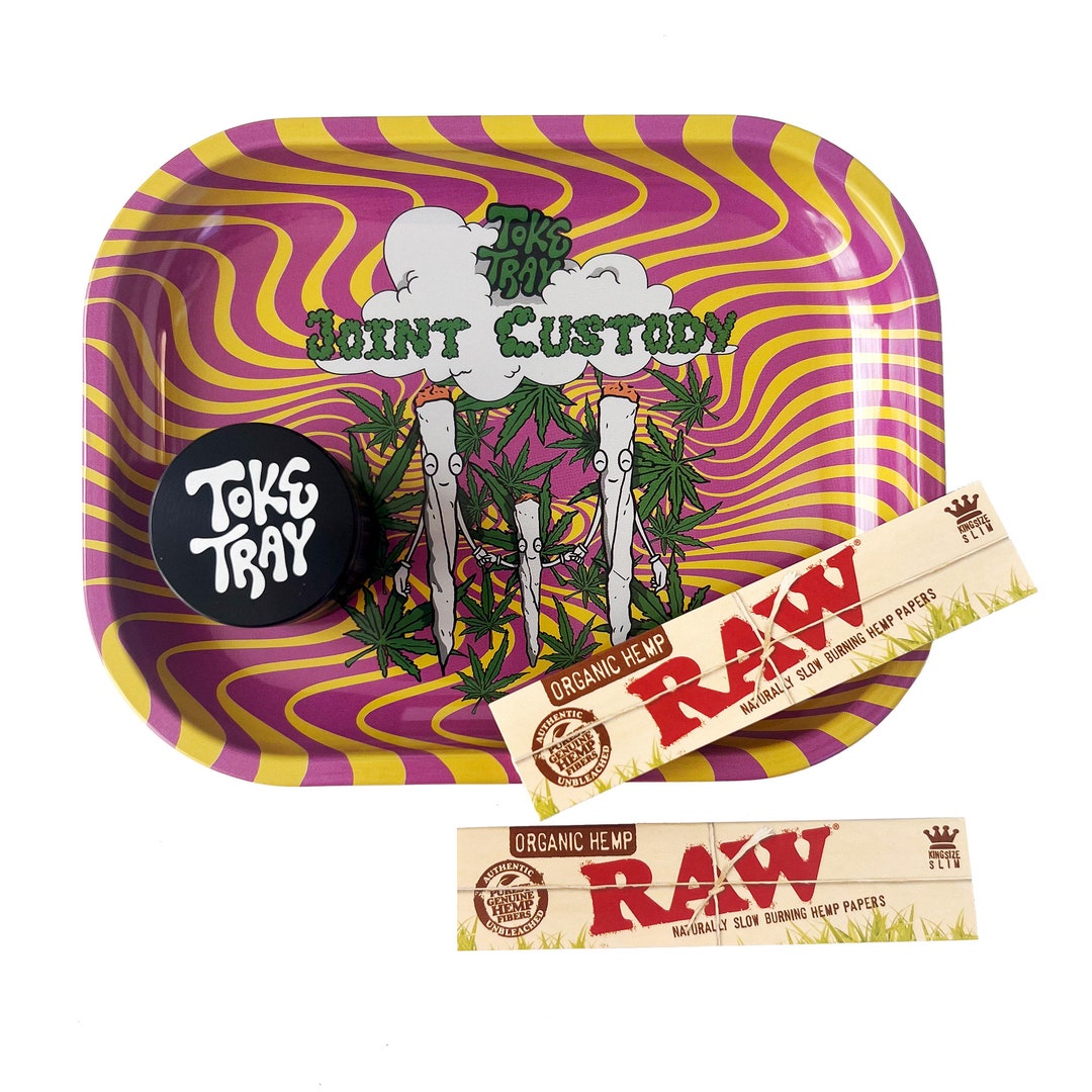 Joint Custody Cute Trippy Rolling Tray Set | With Grinder and Raw ...