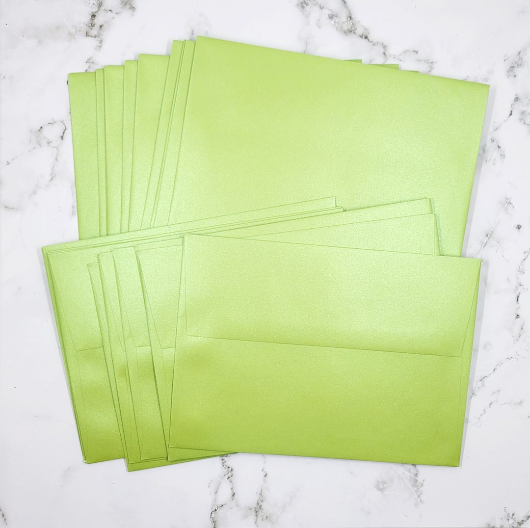 A7 Envelopes Green Metallic Envelope Green Envelopes Letter - Etsy