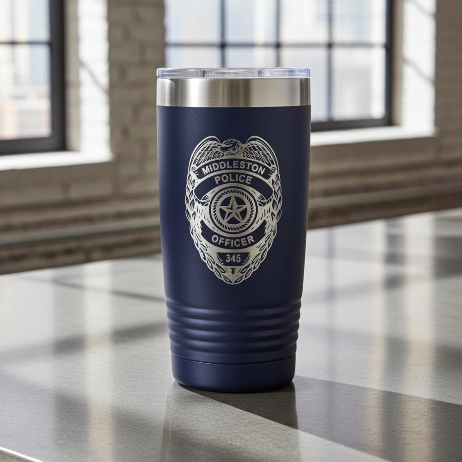 Personalized Police Officer Badge Tumbler - Custom Engraved 20oz ...