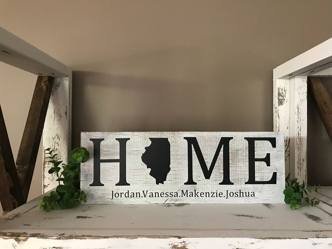 State Home Sign Personalized State Family Sign Personalized State Sign ...