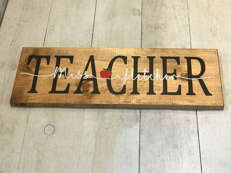 Teacher Sign, Classroom Decor, Teacher Appreciation Gift, Teacher Name ...