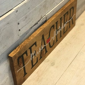 Teacher Sign, Classroom Decor, Teacher Appreciation Gift, Teacher Name ...