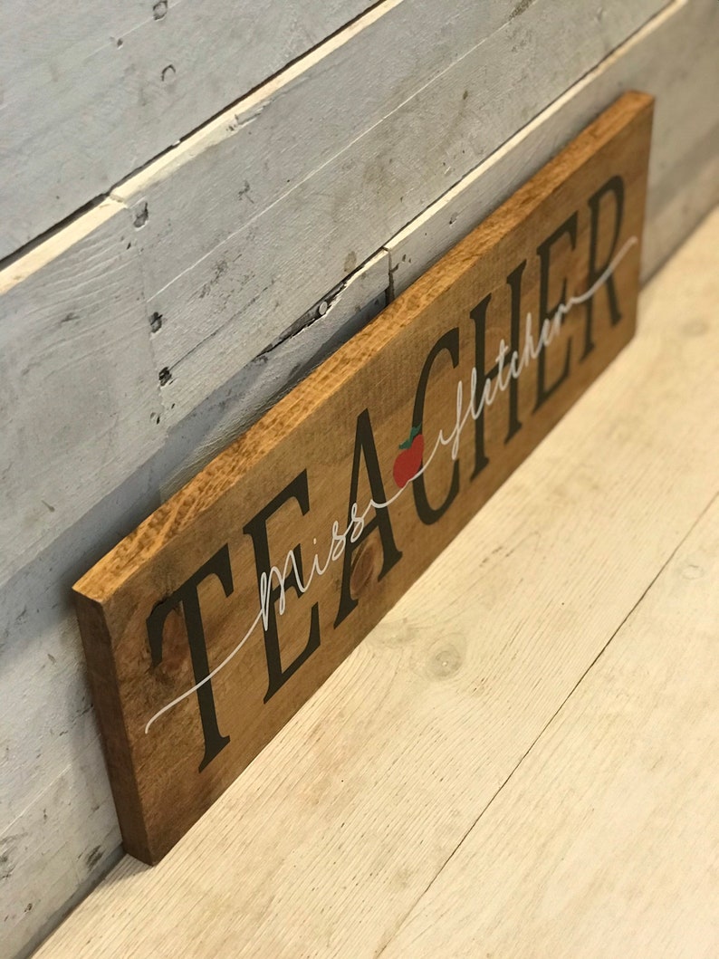 Teacher Sign, Classroom Decor, Teacher Appreciation Gift, Teacher Name ...