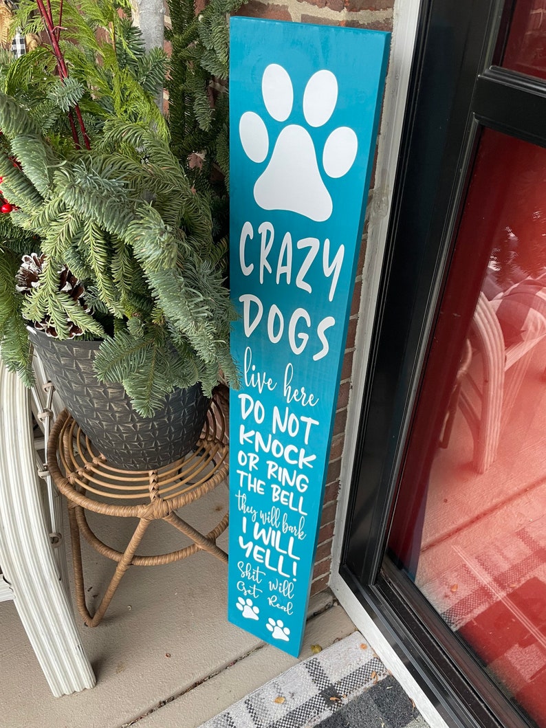 A Crazy Dog{s} Lives Here| Pet Welcome Sign| Personalized Dog Welcome ...