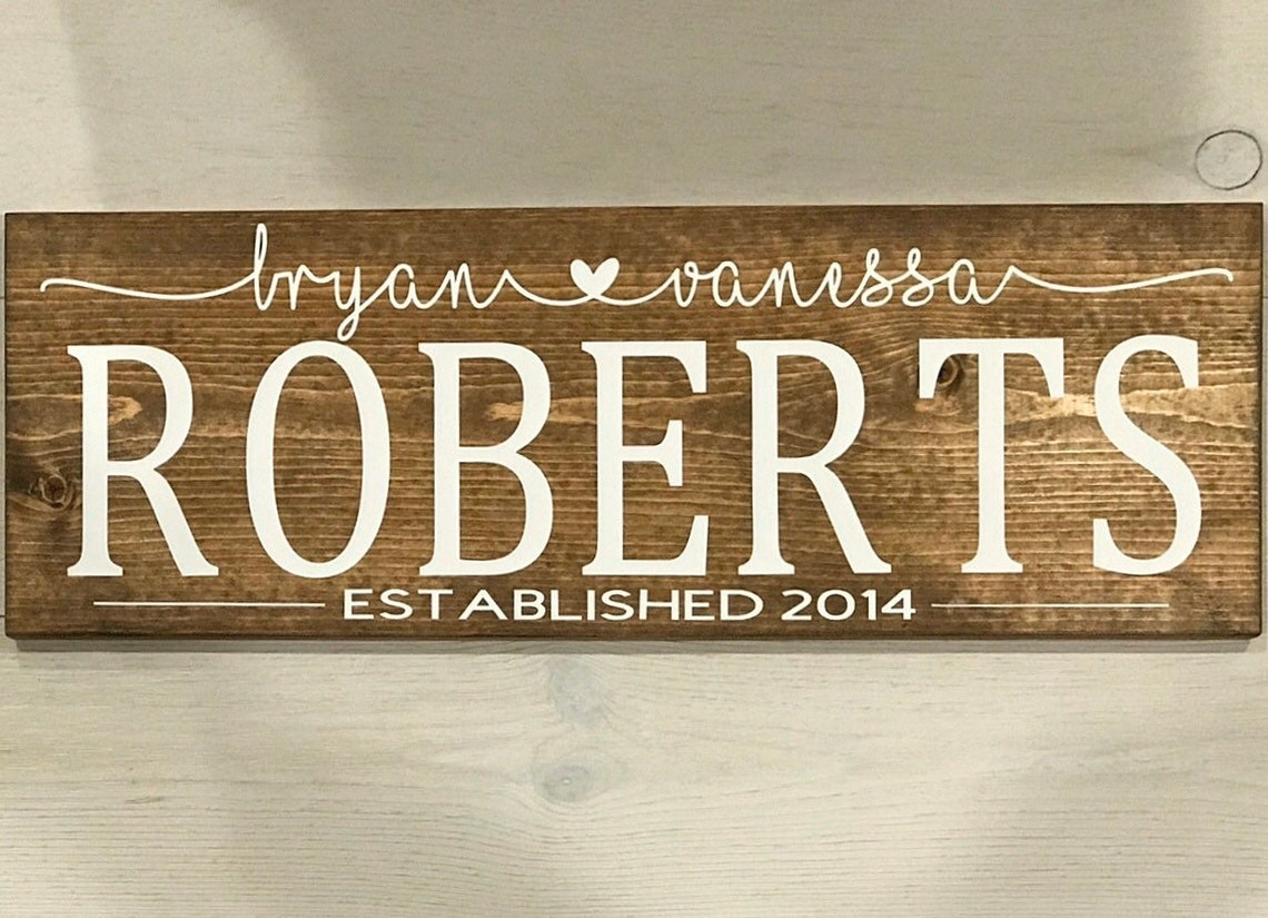 Last Name Sign, Personalized Sign, Anniversary Gift, Personalized ...