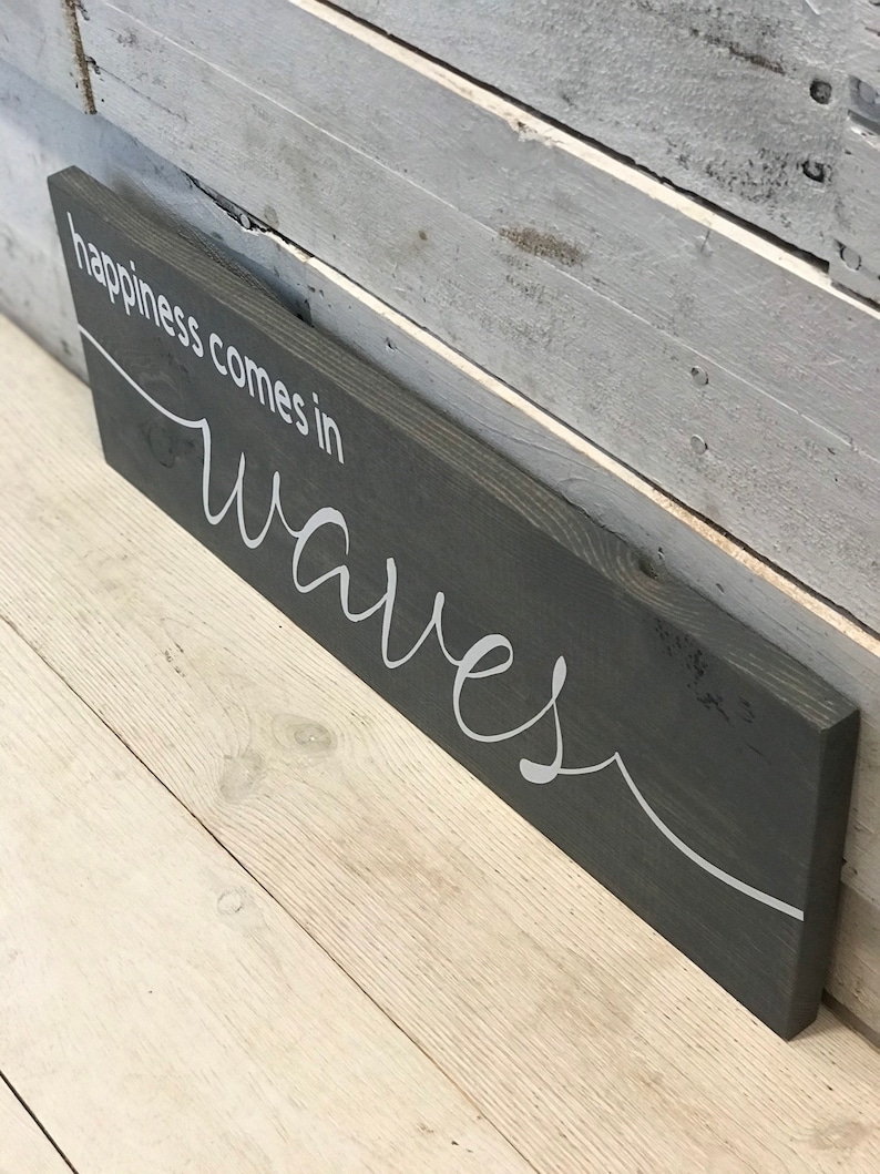 Happiness Comes in Waves Sign Beach Decor Beach Sign Wooden | Etsy