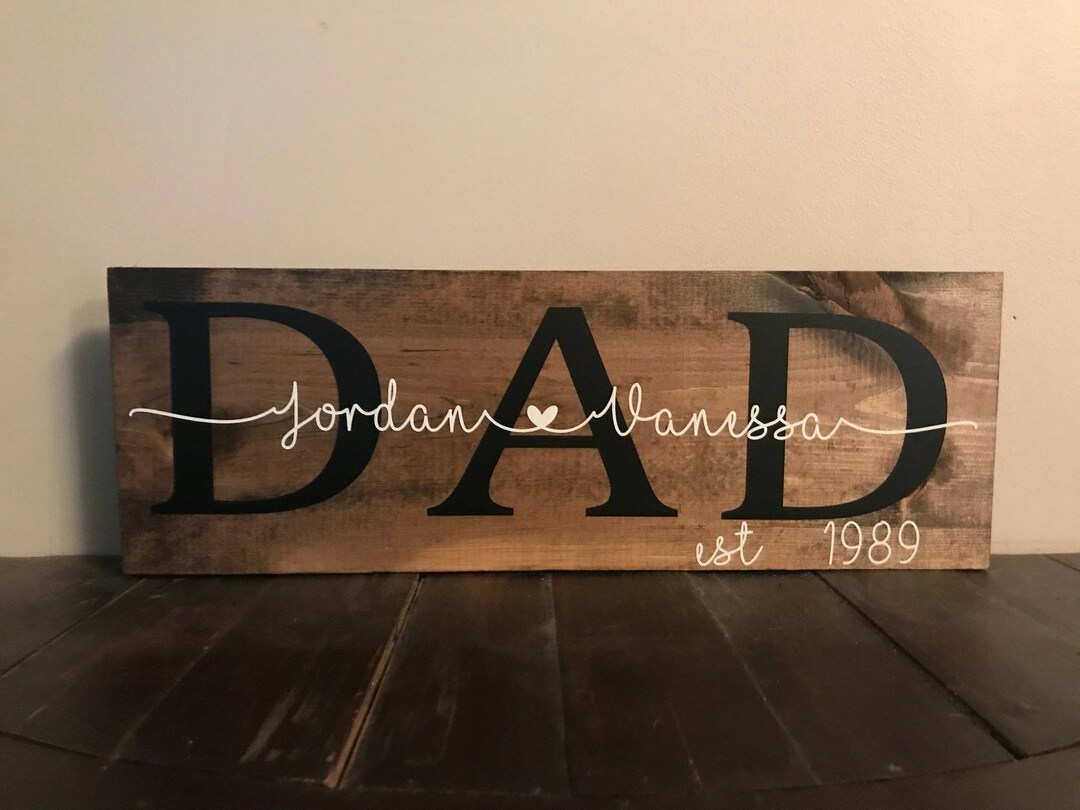 Fathers Day Gift Fathers Day Sign Wooden Sign Personalized Family Sign ...
