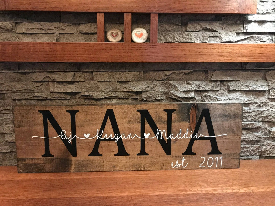 Nana Wooden Sign | Personalized Family Sign | Personalized Wooden Sign ...