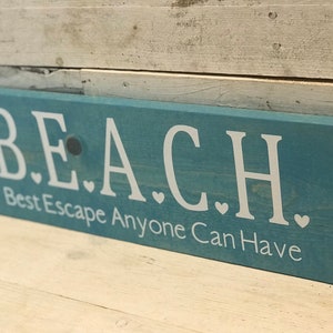 BEACH Best Escape Anyone Can Have Sign, Beach Sign, Beach Decor, Beach ...