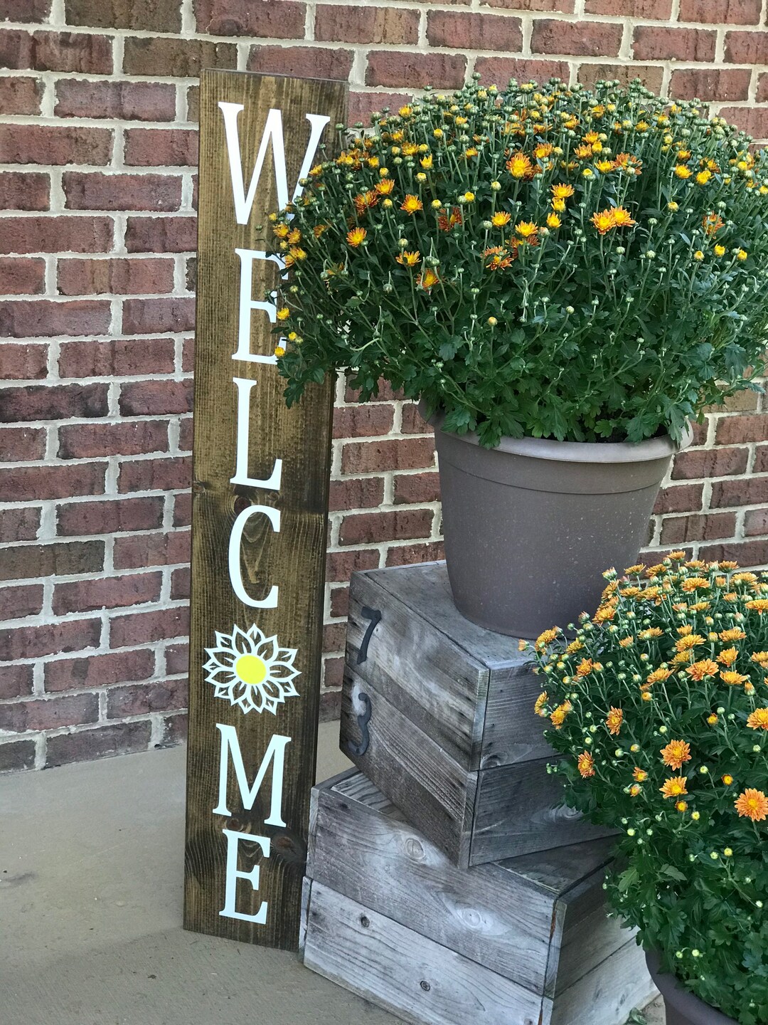 Welcome Sign, Front Door Welcome Sign, Wood Welcome Sign, Front Porch ...