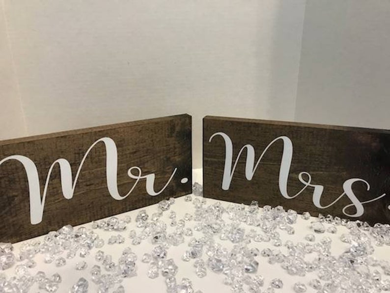 Mrs & Mrs Wedding Signs Bride and Groom Signs Wedding | Etsy