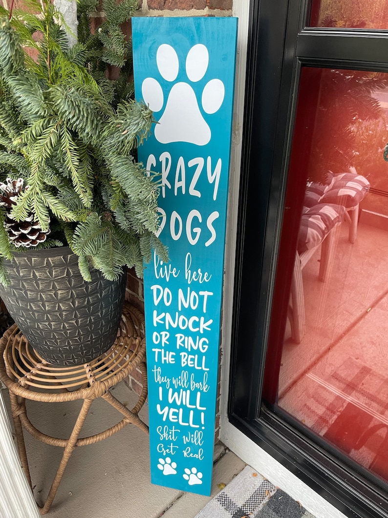 A Crazy Dog{s} Lives Here| Pet Welcome Sign| Personalized Dog Welcome ...