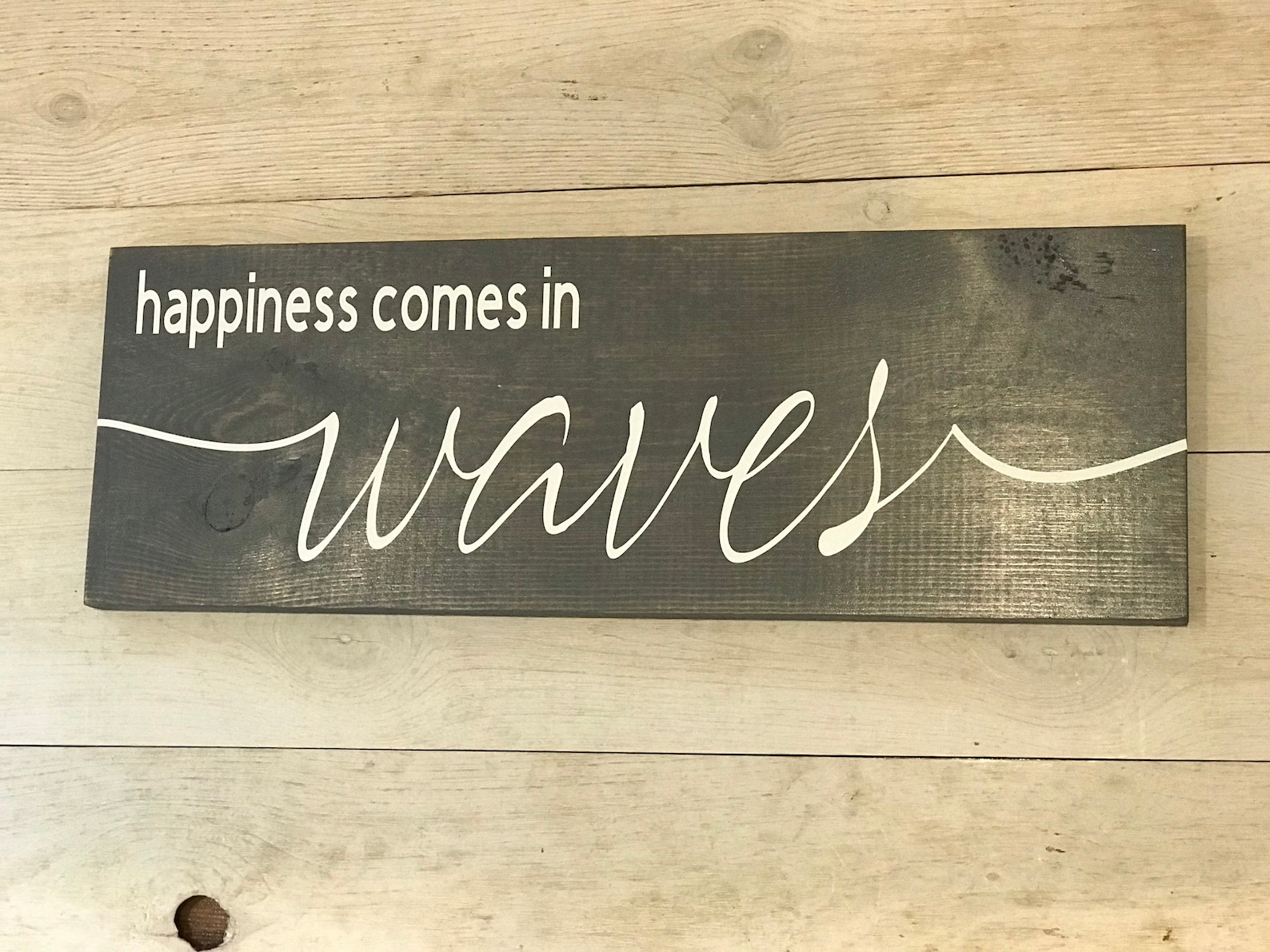 Happiness Comes in Waves Sign Beach Decor Beach Sign Wooden - Etsy