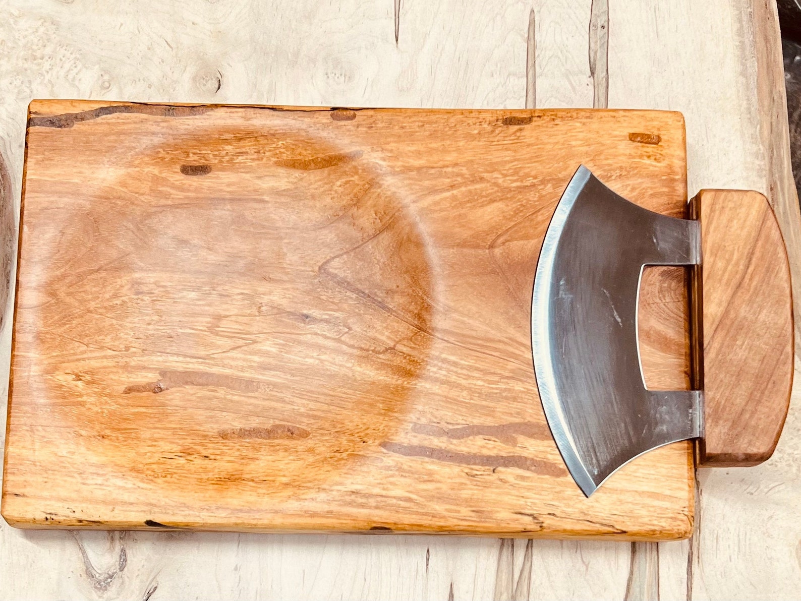 Ulu Knife and Custom Ulu Cutting Board - Etsy