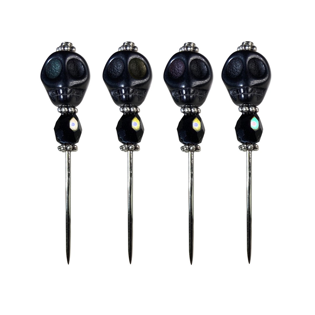 Black Skull Voodoo Pin Set 2 Inch - Etsy