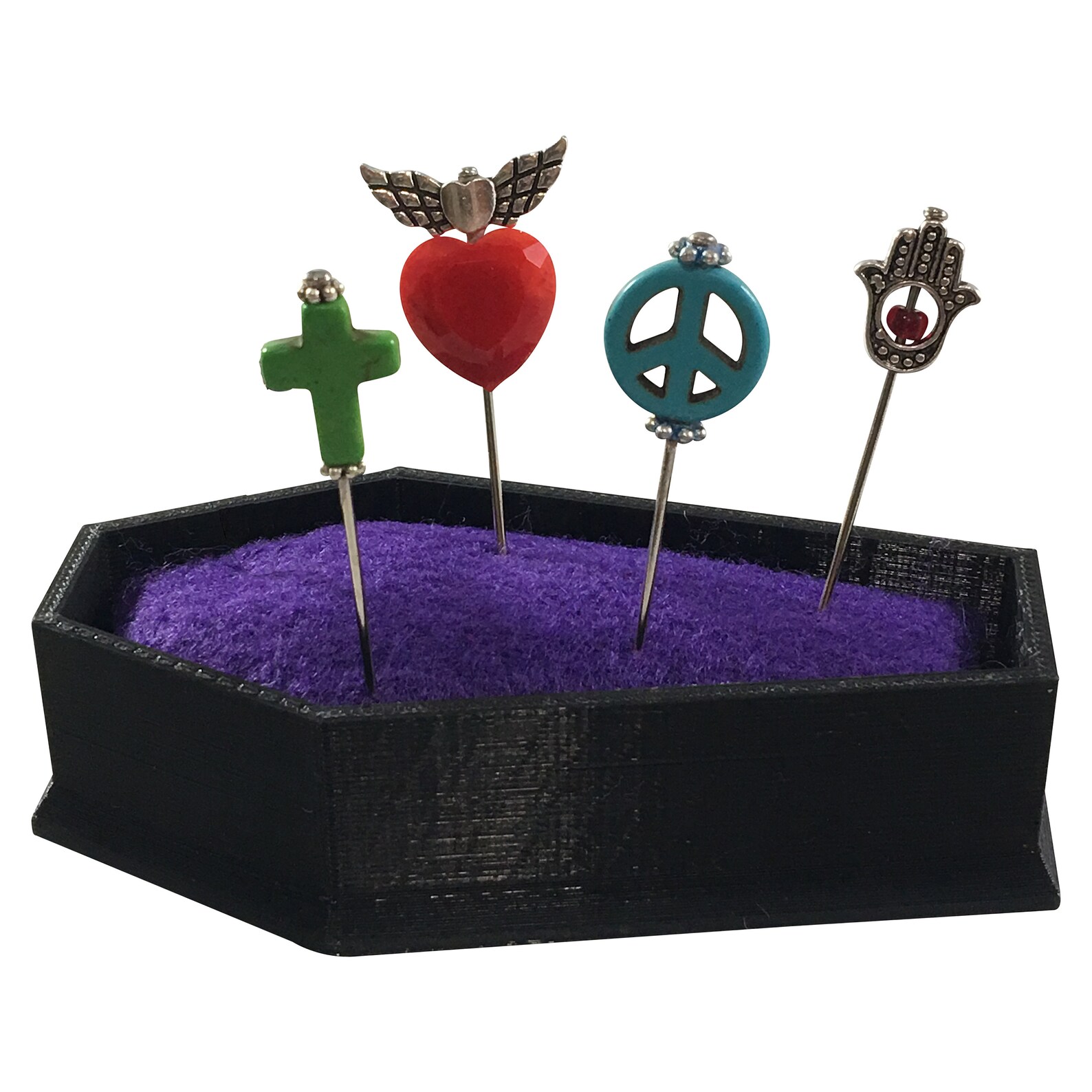 4 Voodoo Pins Heart Skull Angel Cross Needles - Etsy