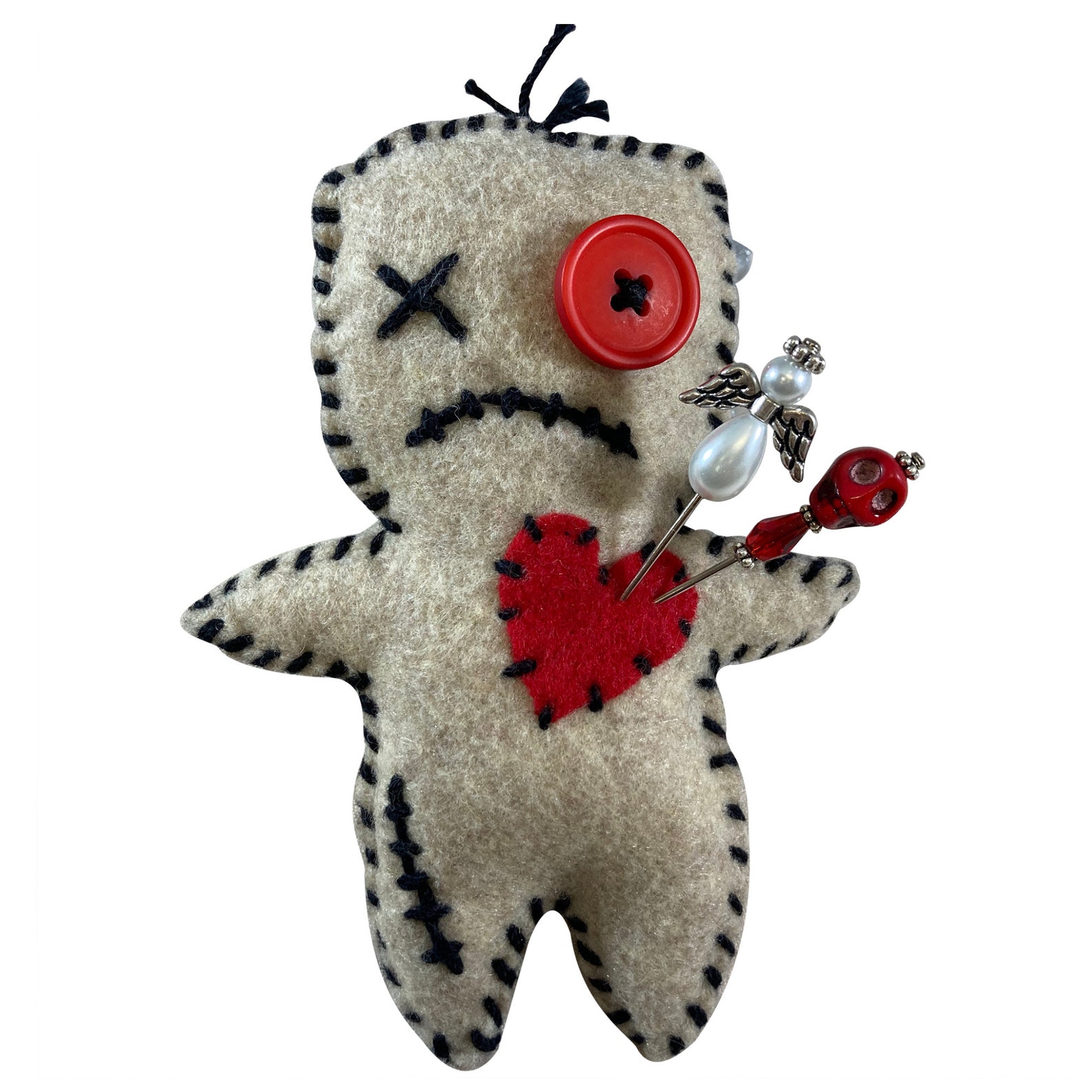 Felt Voodoo Doll With Two Voodoo Pins Poppet Hoodoo Dark Magic - Etsy
