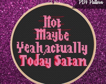 Hail Satan Cross Stitch PDF Pattern Instant Download - Etsy