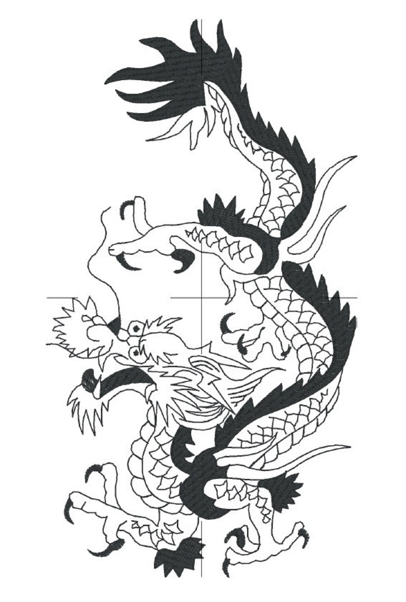 Ed Hardy Inspired Dragon Machine Embroidery .PES Digital - Etsy