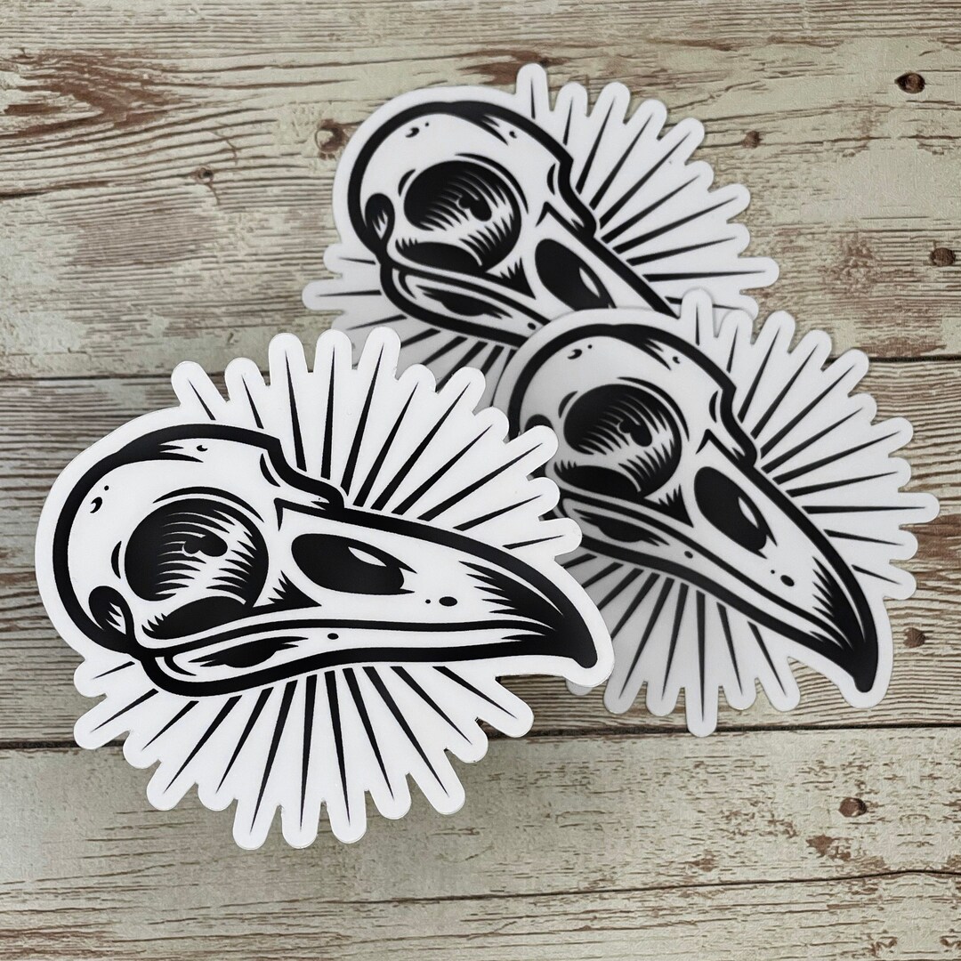 Crow Skull Sticker, Bird Skull Sticker, Animal Skull Sticker, Water ...