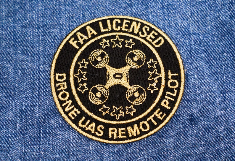 Black & Gold Drone Accessories - FAA Licensed UAS Remote Pilot Iron on ...