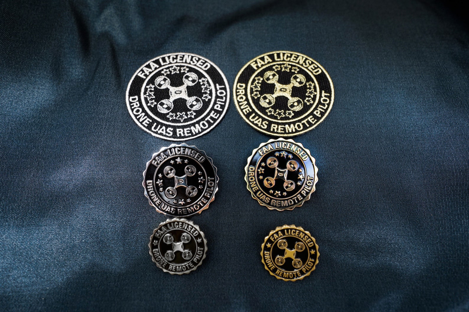 6 SET Accessories Pin, Badge, Patch FAA Licensed UAS Remote Pilot - Etsy