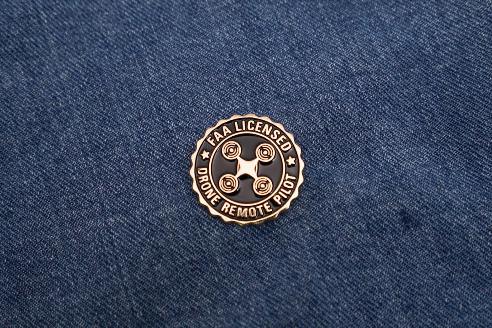 Small Gold Drone Accessories Lapel Pin FAA Licensed UAS Remote Pilot ...