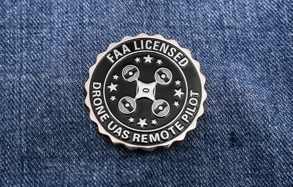 Large SILVER Color Large Drone Accessories Badge Pin FAA | Etsy