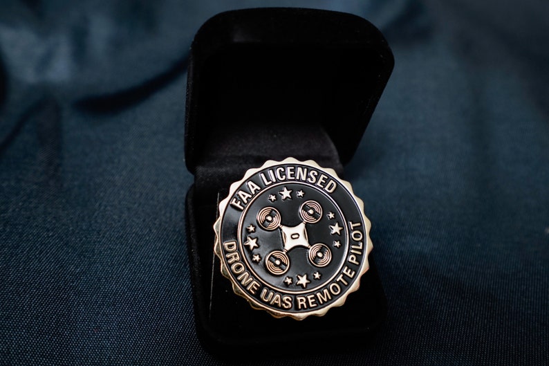 Large GOLD Color Drone Accessories Badge Pin - FAA Licensed UAS Remote ...