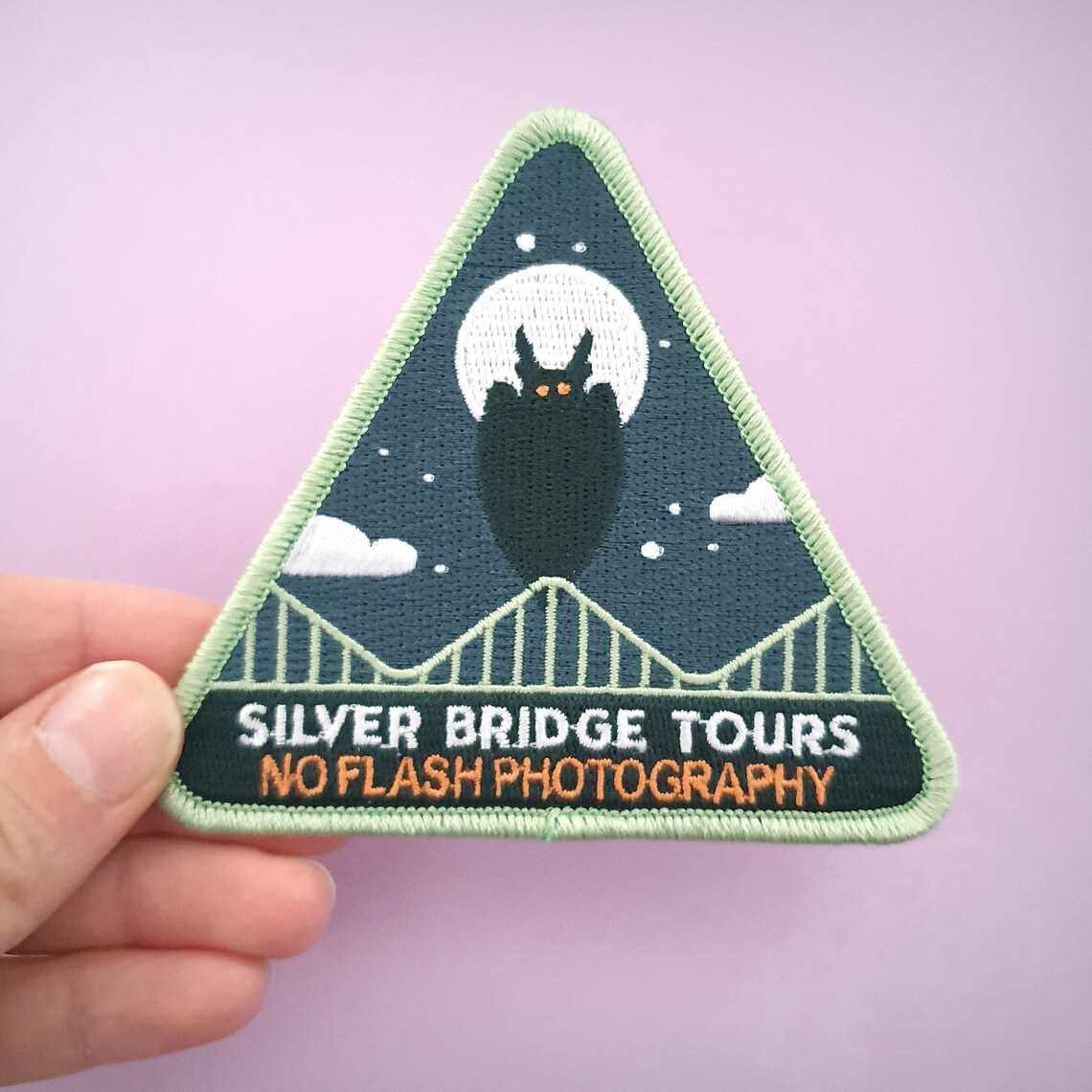 Mothman Patch Cryptozoology Iron on Embroidery Patch Silver - Etsy