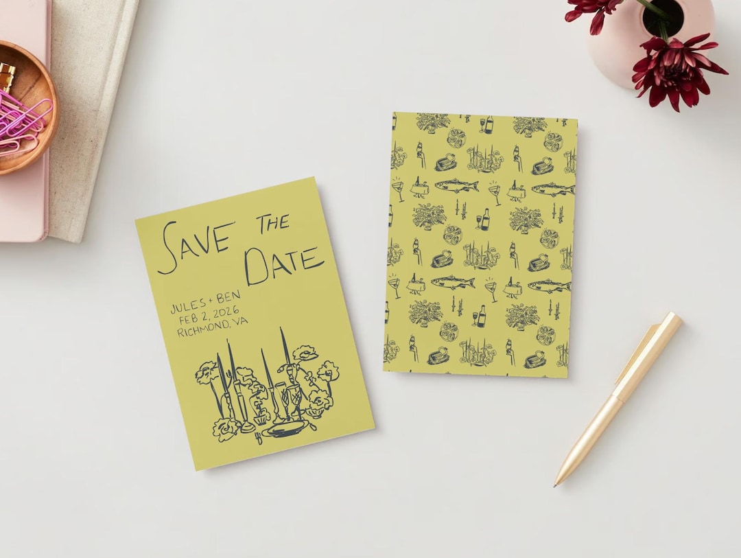Handwritten Save the Date: Custom Funky Design (digital Download) - Etsy